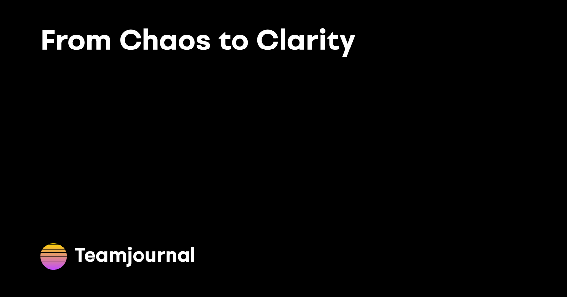 From Chaos To Clarity | Team Journal - Mindful Reflection for Teams